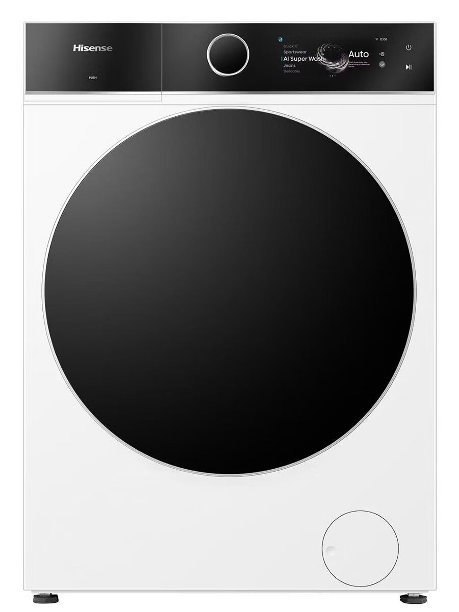 Стиральная машина Hisense WF7I1248BWR, 12 кг, 22 программы, 1400 об/мин, инверторный мотор, защита от протечек, белый