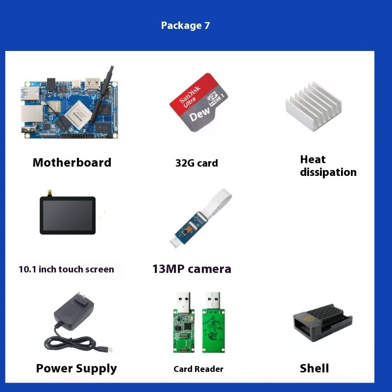 Orange Pi 4 LTS 4 ГБ ОЗУ, Пакет 8, 4G 16G
