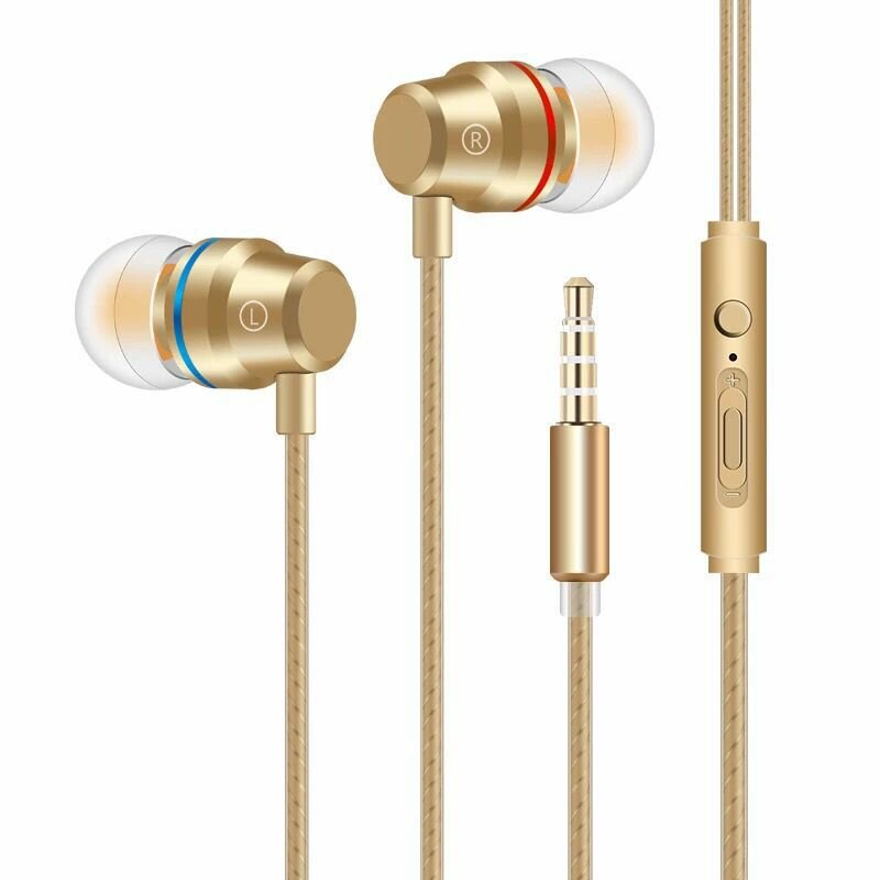 ACZ A2 наушники с басом и регулятором, 3.5 мм, совместимость с iPhone, Samsung, Xiaomi, OPPO - Натуральный