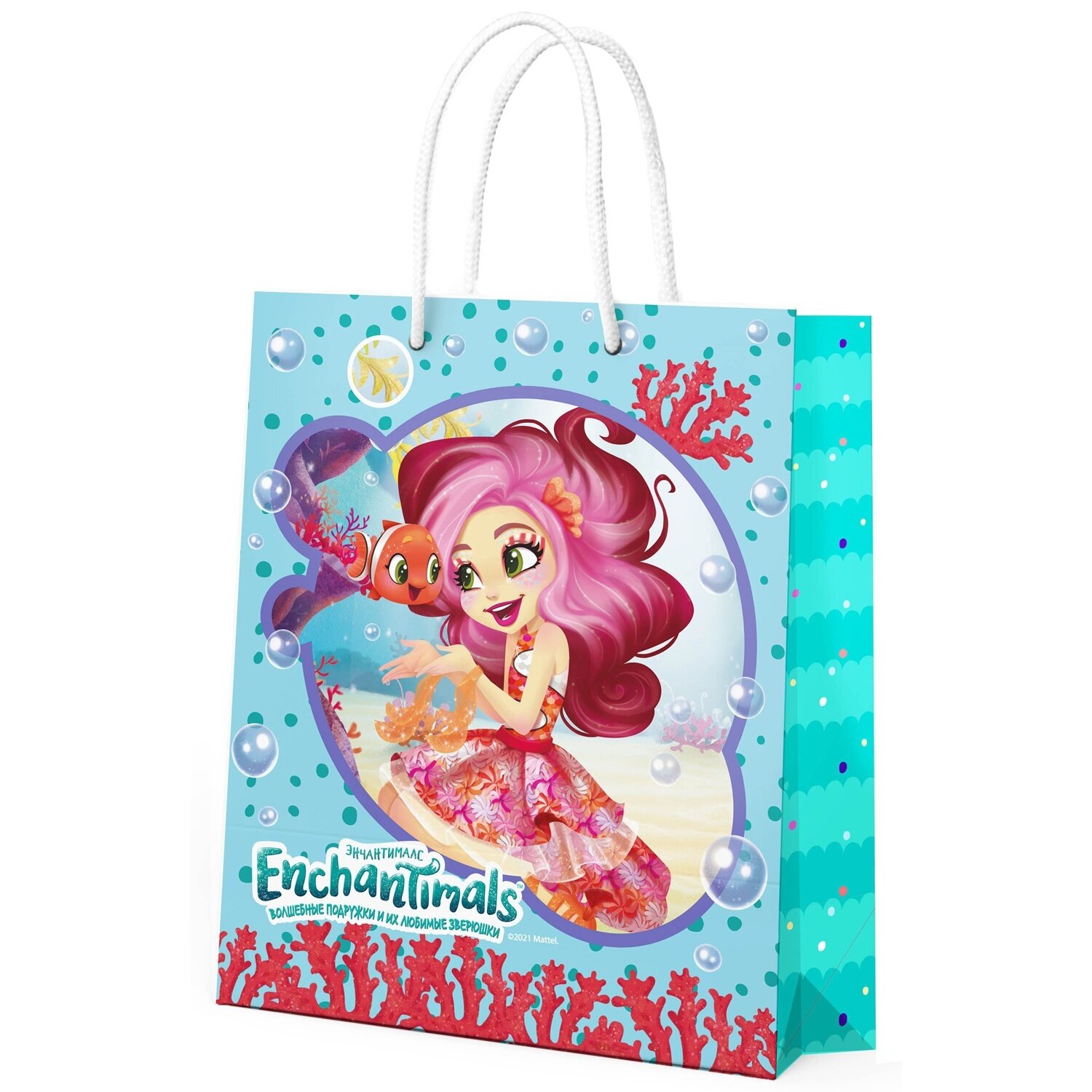 Пакет подарочный ND Play Enchantimals, большой, голубой, 335х406х155 мм (298516)