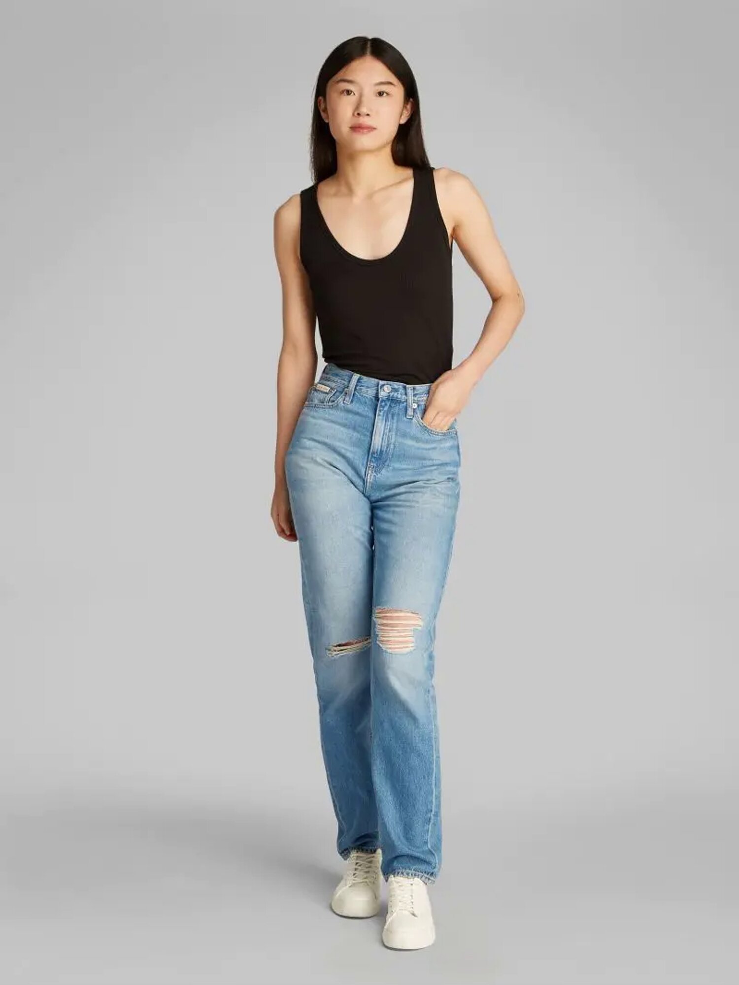 Джинсы зауженные Calvin Klein Jeans, размер 30/32 JEAN, синий — фото 1