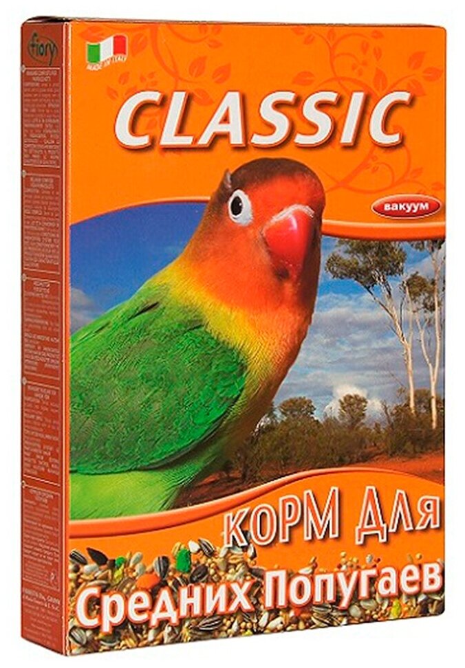 Корм для средних попугаев fiory classic 400г