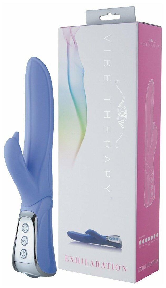 Голубой вибратор VIBE THERAPY EXHILARATION - 23,5 см.