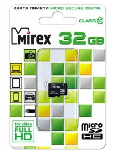 Карта памяти microSDHC Mirex 32 Гб класс 10
