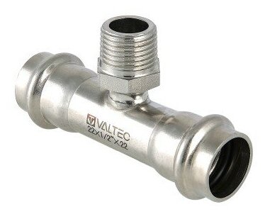 Тройник нержавеющая сталь Valtec 22х1/2"х22мм НР (5/40) VTi.933. I.220422