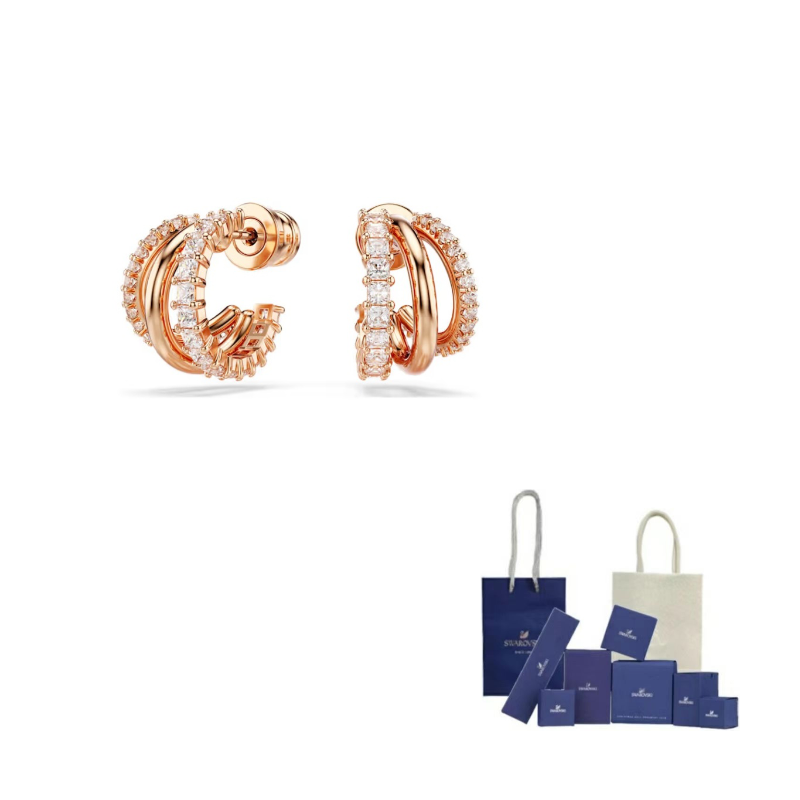 Серьги пусеты, кристаллы Swarovski