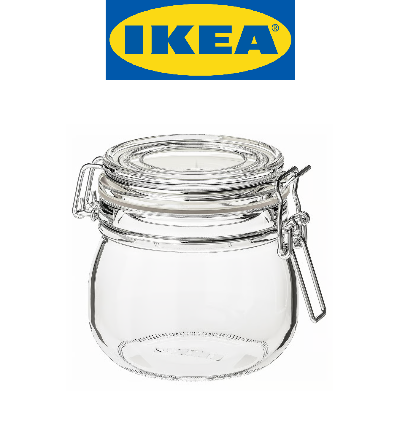 Банка с крышкой IKEA KORKEN икеа коркен, банка для консервирования с бугельным замком, 0,5 литра, герметичная, стекло