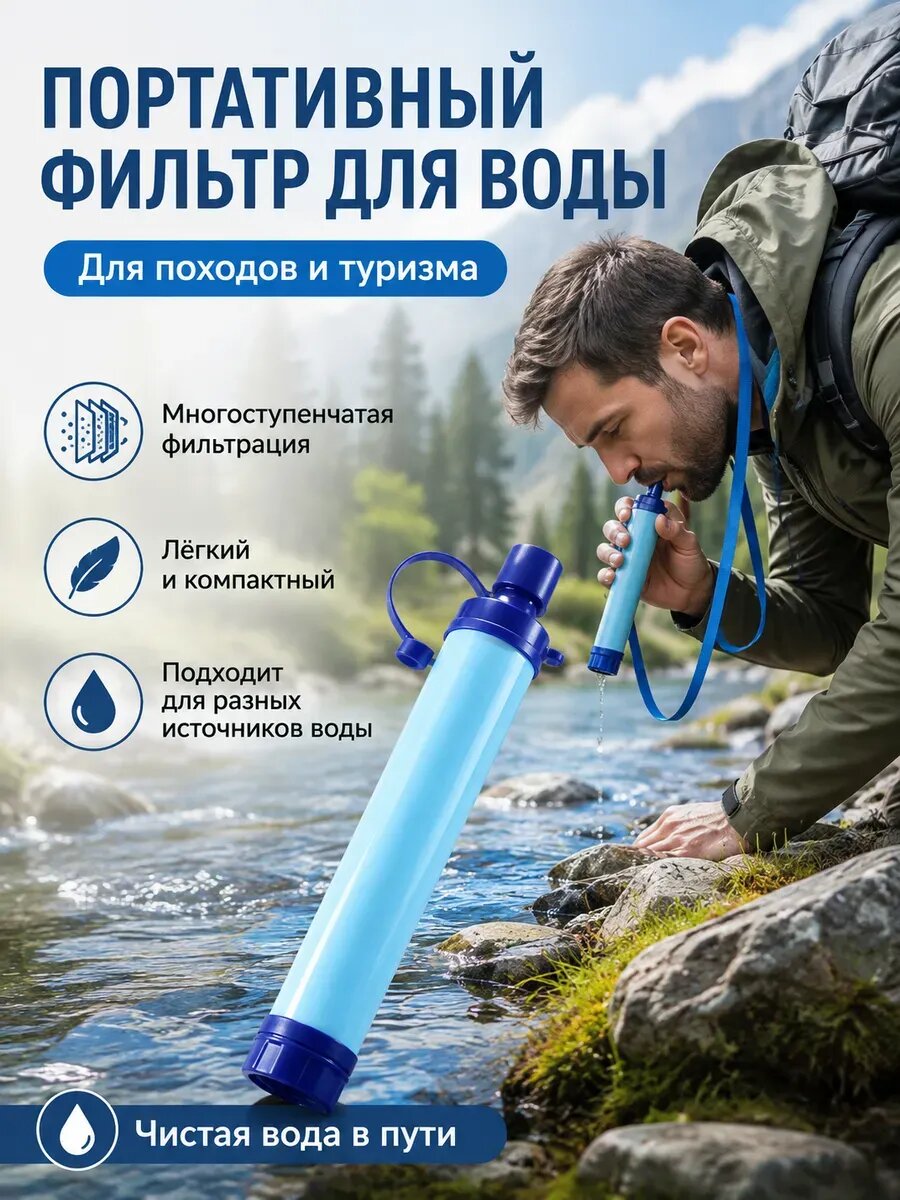 Портативный аварийный фильтр для питьевой воды