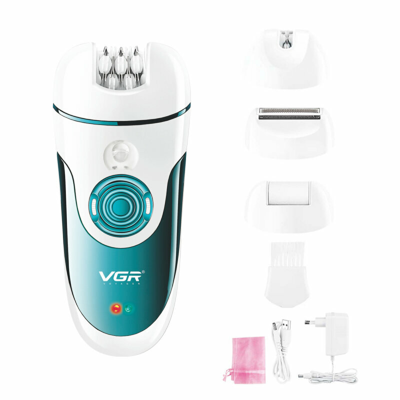 Эпилятор беспроводной женский VGR V-700 электробритва для бикини / Бритва электрическая для женщин 4 В 1