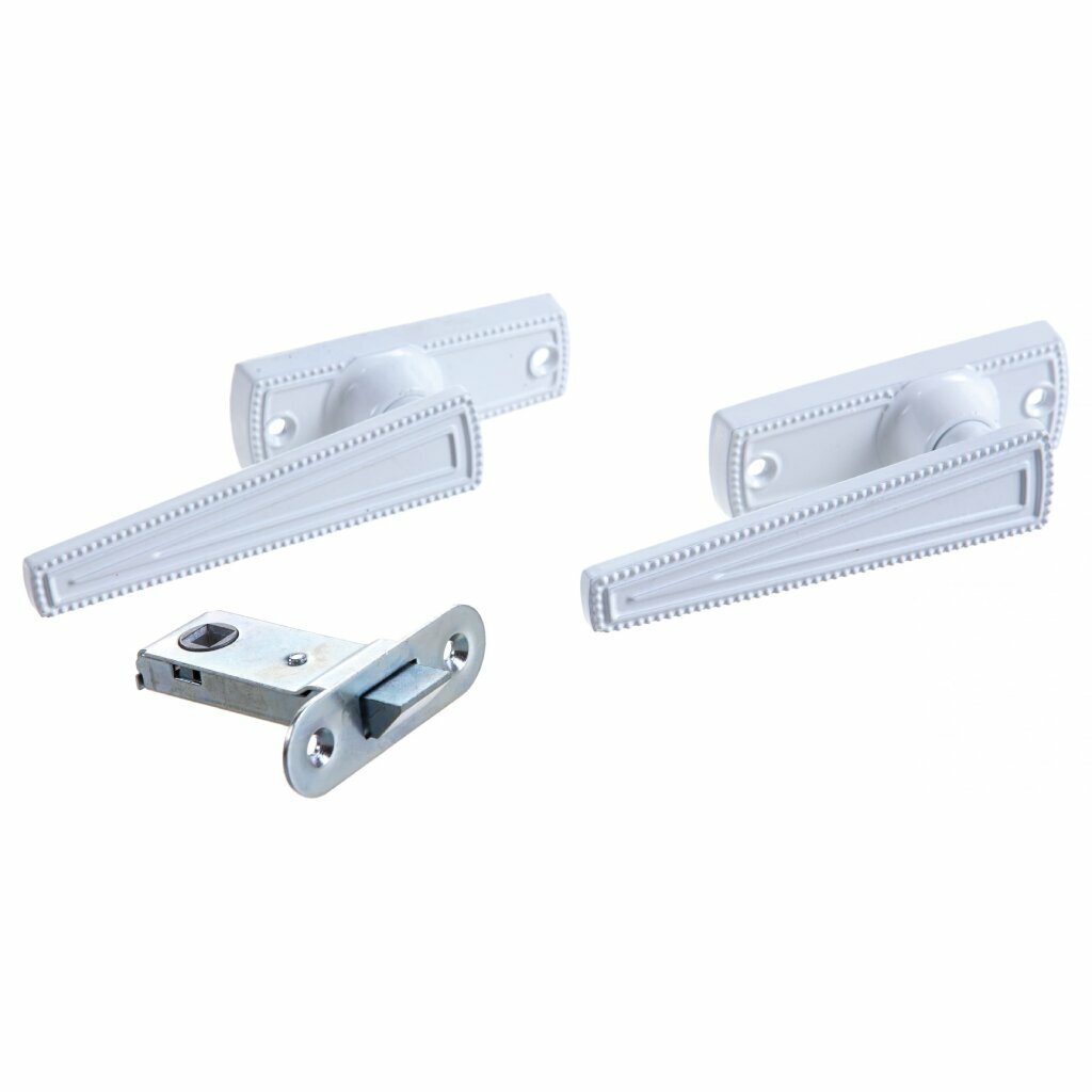 Защелка врезная Зенит 3Щ2.01 белая без фиксатора, Россия, 00-00000682