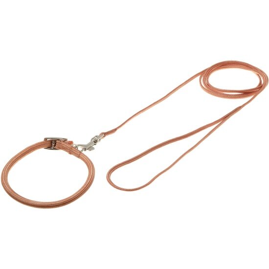 Комплект V.i.pet 6мм х 28см (21-24 см) круглый + поводок 3мм х 1,2м (медь) 78-2025