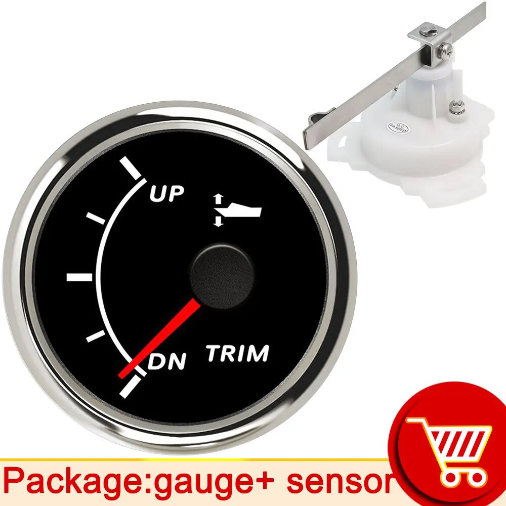 HD 52 мм Указатель наклона вверх до вниз 9-32 В Измерители наклона левой и правой морской лодки Встроенный индикатор наклона обшивки подвесного двигателя по индивидуальному заказу