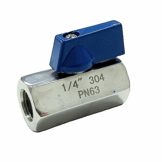 Кран шар. мини из нержавеющей стали AISI304 DN1/4 ВР-ВР