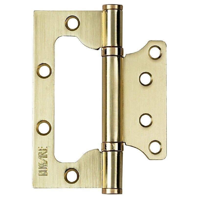 Петля универсальная накладная с 2 подшипниками BUSSARE B020-U 100X75X2.5-2BB-1SG Золото матовое