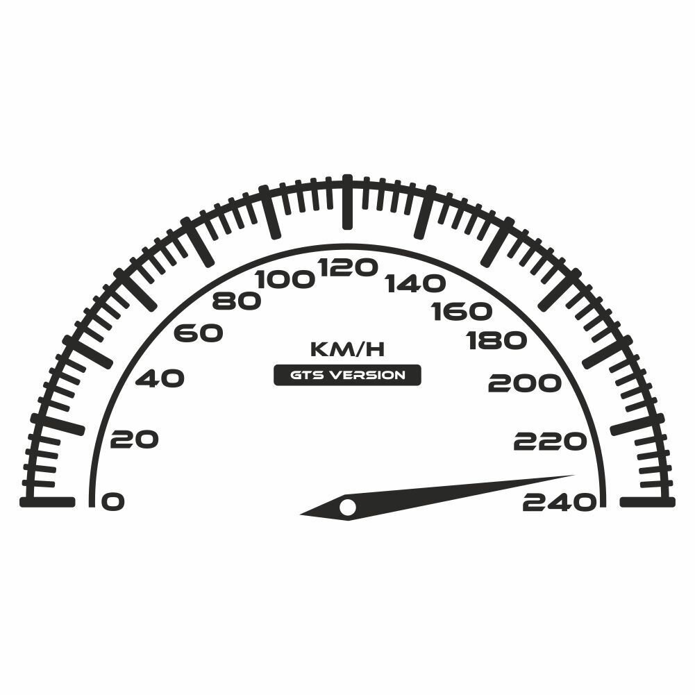 Наклейка "Спидометр" 500х275мм, черная (плоттер), Арт рэйсинг