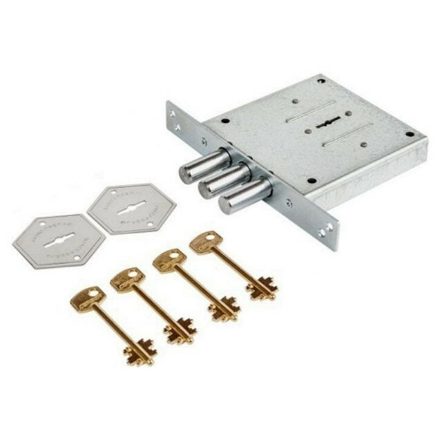 CERBER ЗВУ-Д C-1ВД сувальдный замок врезной с 3 ригелями для надежной защиты