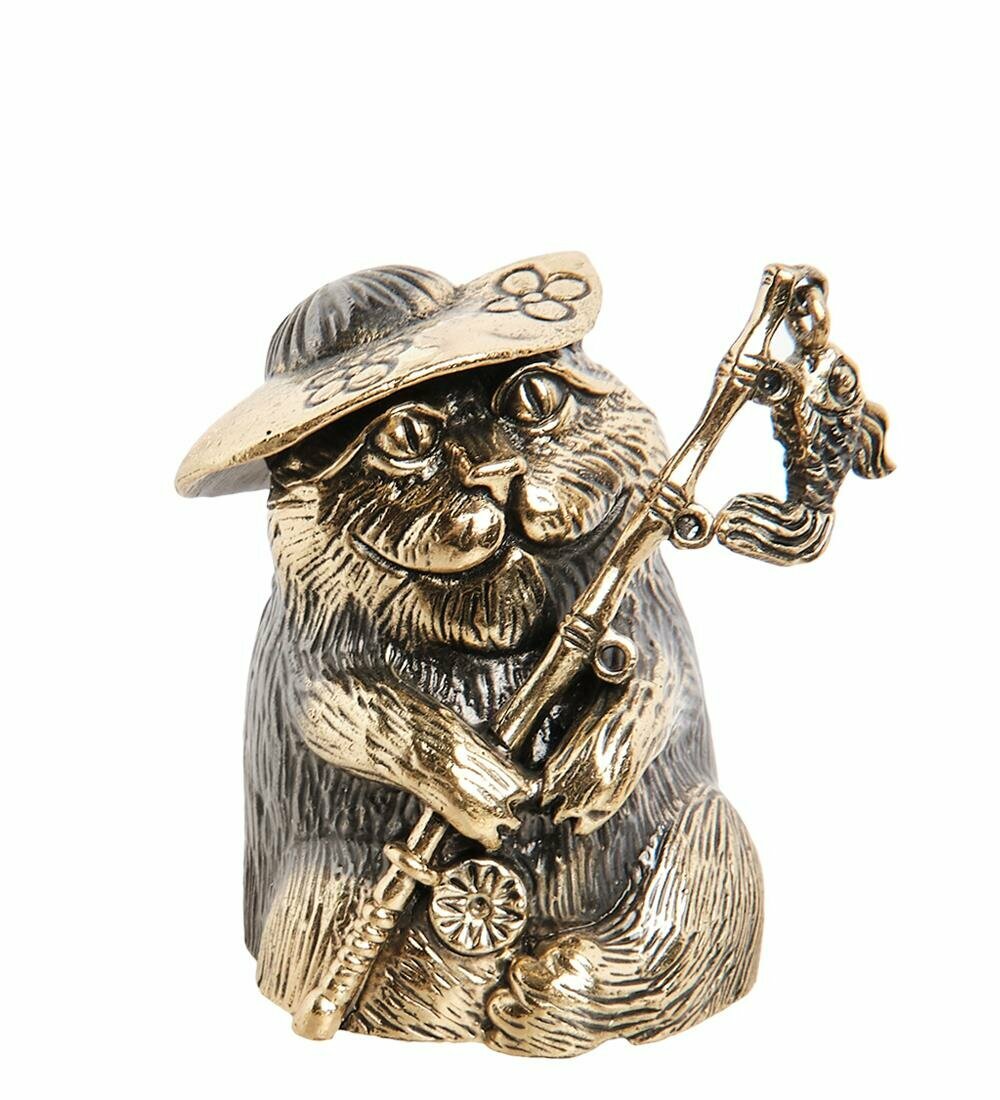 Фигурка Кот-колокольчик с удочкой