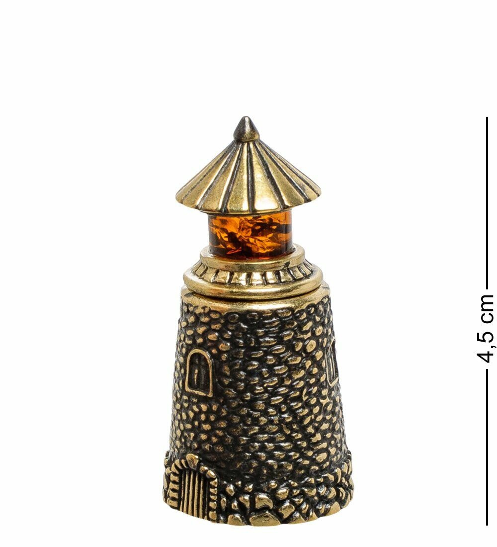 Наперсток 'Маяк' (латунь, янтарь)
