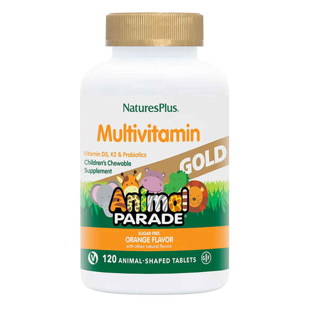Nature's Plus Source of Life Animal Parade Gold, Мультивитамины и минералы для детей, вкус натуральный апельсин, 120 таб. В форме животных