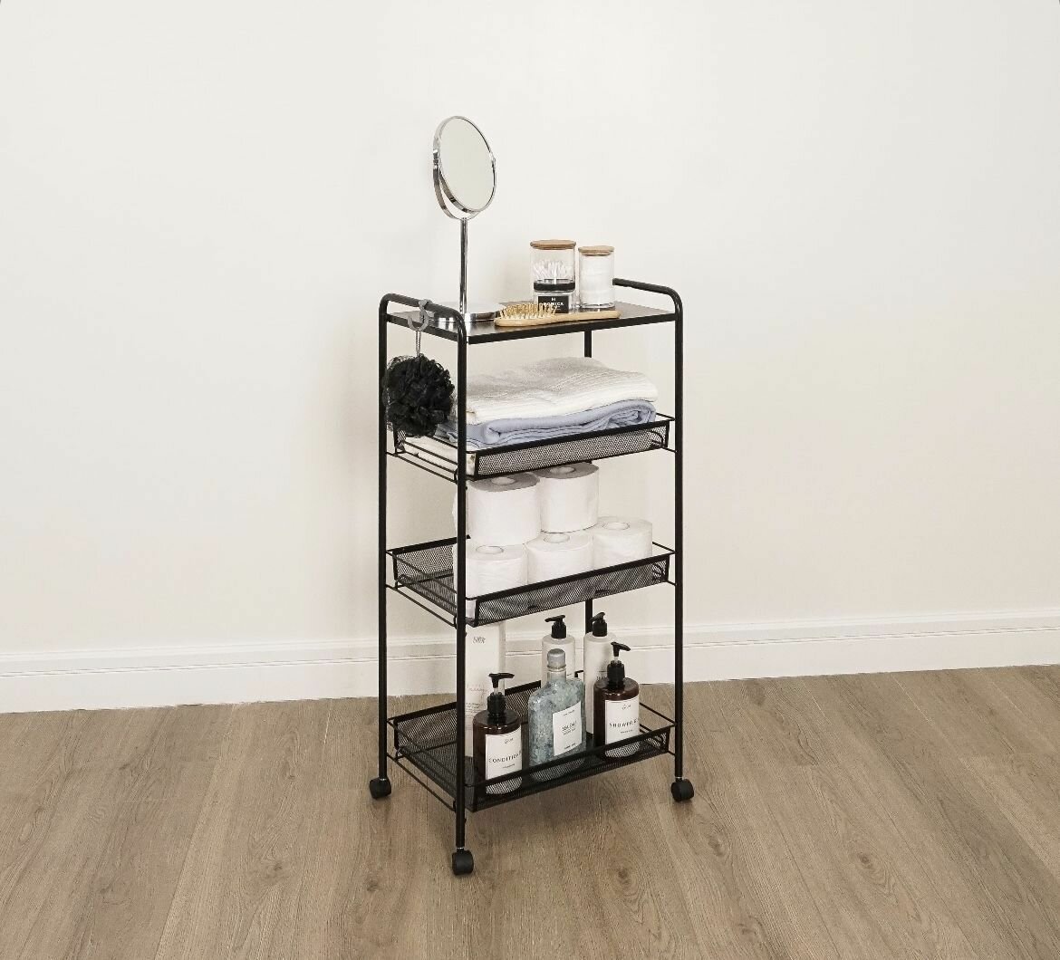 Этажерка ЗМИ Ладья 34С, 3 корзины + полка, 45 x 30 x 84 см.