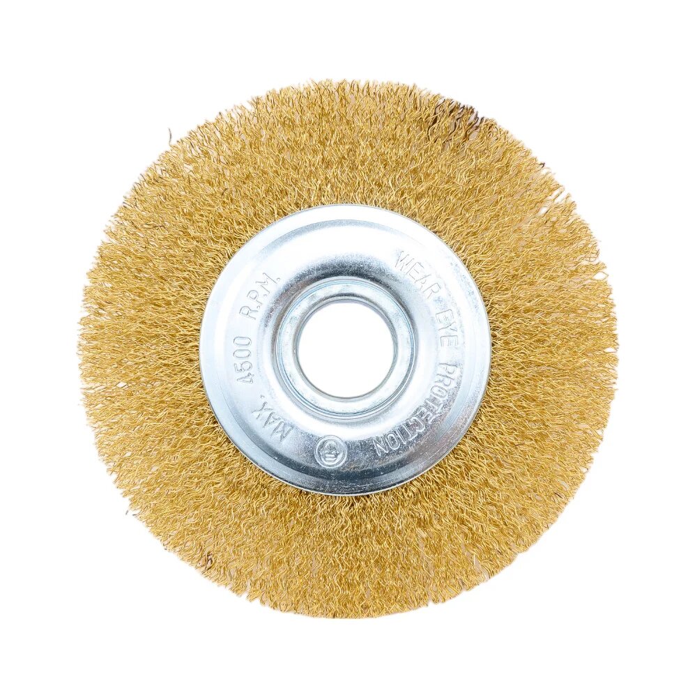 Щетка-крацовка дисковая для УШМ, латунированная витая проволока, 125х22.2 мм Toolberg 2302002 Лк-00003859