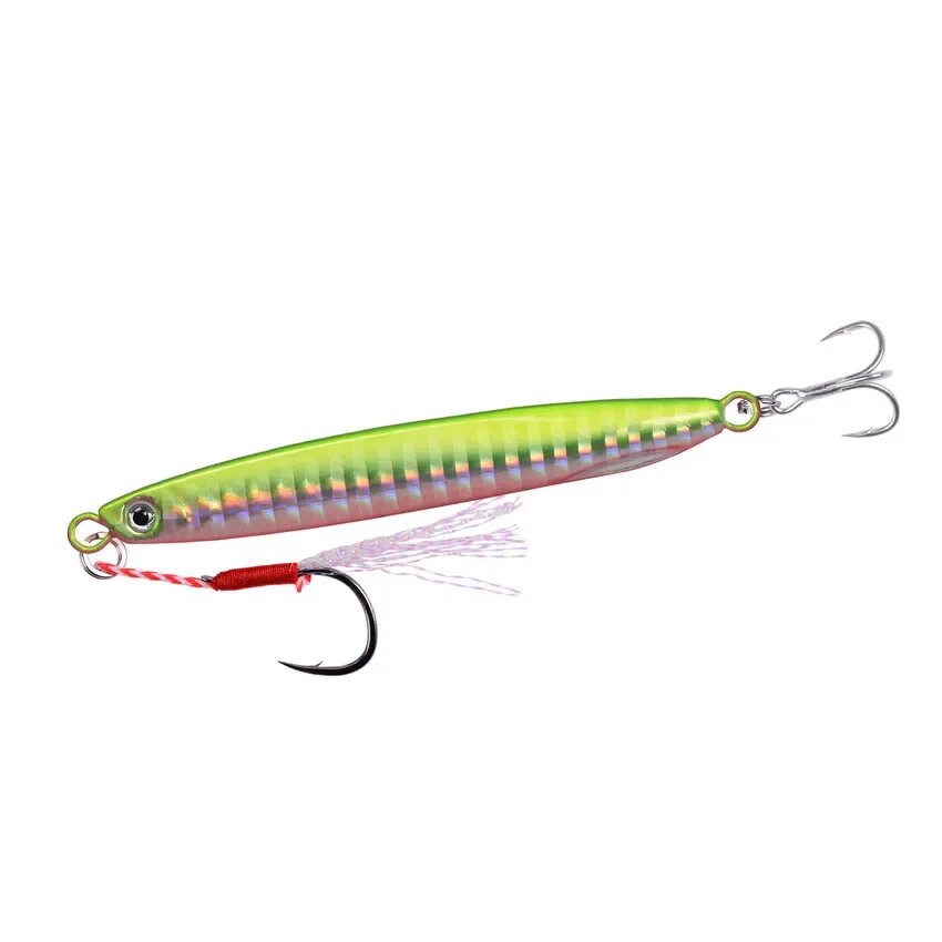 DRAGER Super Slim Metal Casting Jig 7G 10G 21G 30G 40G Зеленый, 17G 65MM, C1-2 Hooks