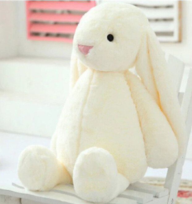 Мягкая игрушка зайка плюшевый. Пушистый заяц 50 см. Заяц белый пушистый.-ZHIMIN