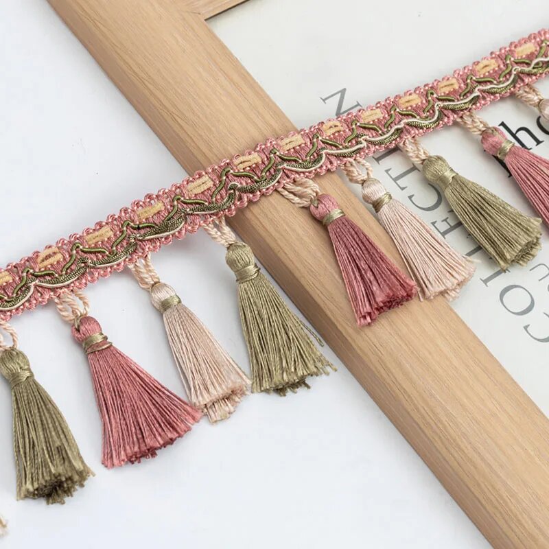 Золотая бахрома из полиэстера 6 ярдов Розовый, pink