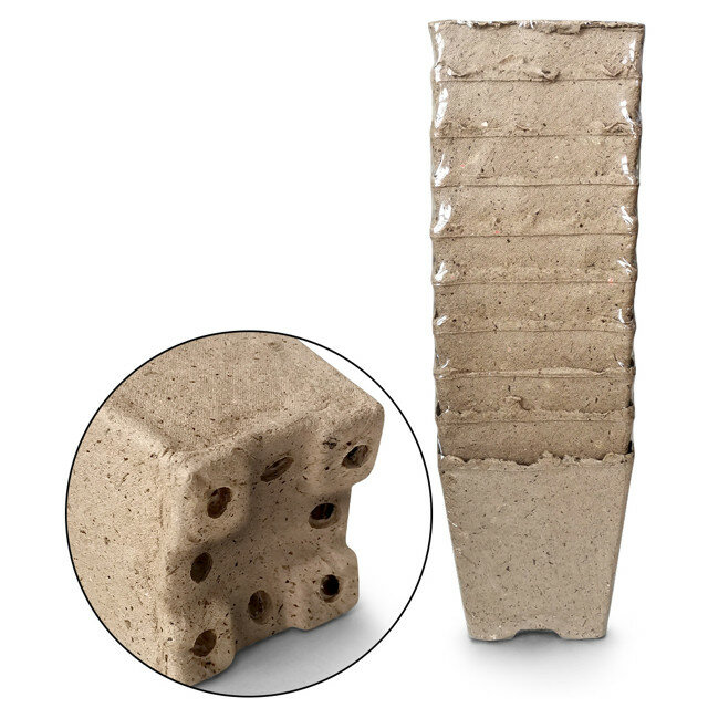 Набор торфяных горшков для рассады 10 шт 95x95x100 мм для посева и выращивания