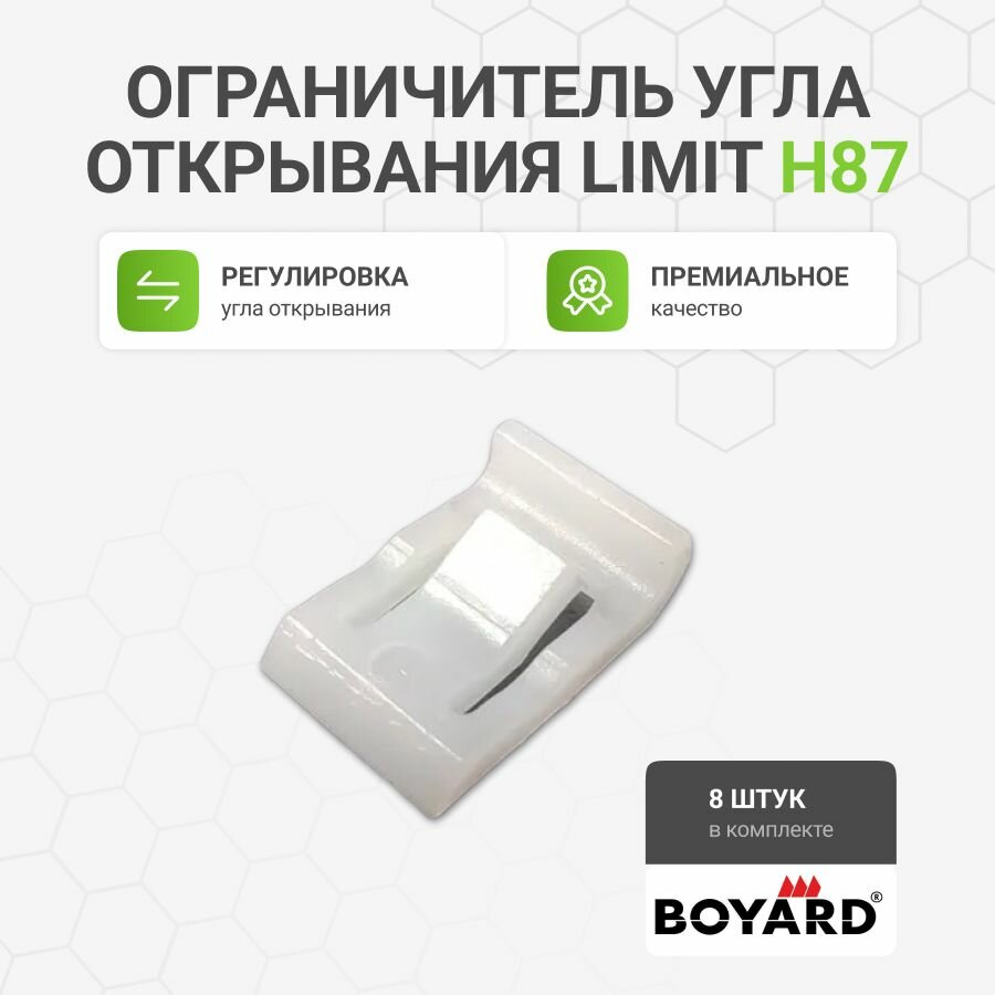 Ограничитель угла открывания LIMIT H87 для петель BOYARD, 8 шт