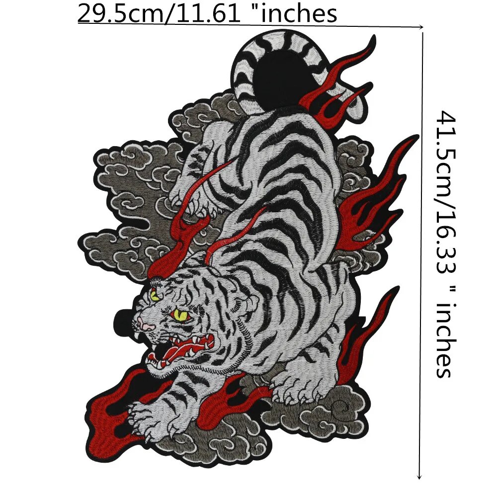 Вышитые патчи с животными Серый, A Large 1piece