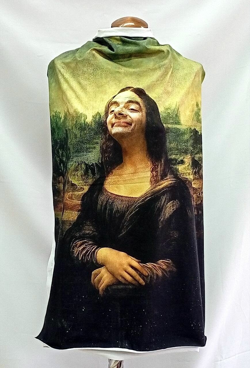 Трикотаж кулирка с лайкрой купон "Картина", высота купона 85 см, ширина 180 см