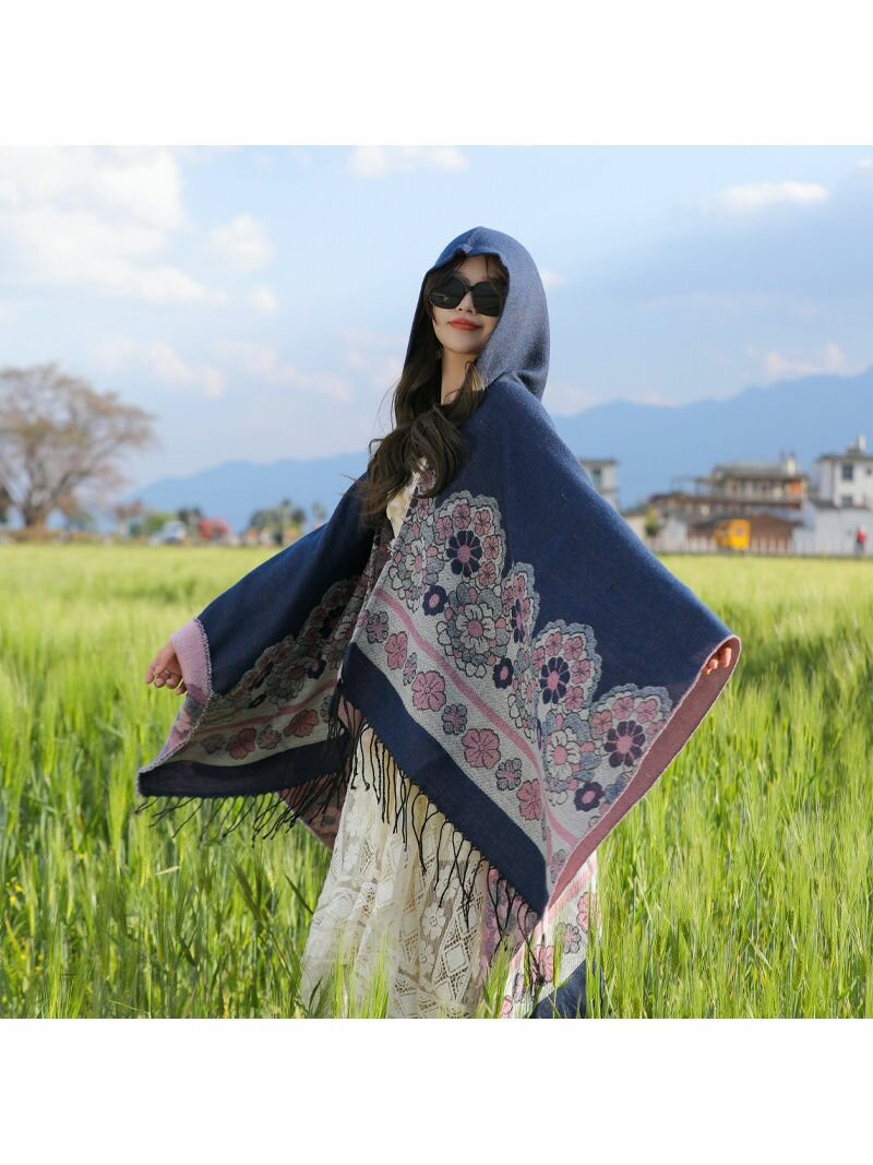 Плед-пончо 150 130 морская волна Плед-пончо