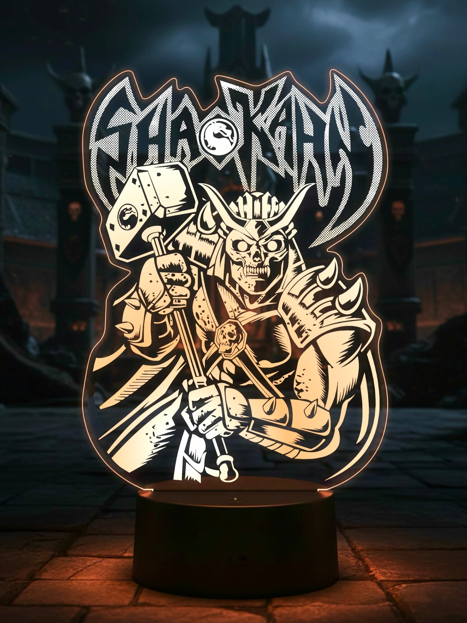 Ночник Игра Мортал Комбат Шао Кан - Mortal Kombat Shao Kahn. Подарок геймеру — декор для игровой комнаты с символикой популярных игр, узнаваемыми персонажами и атмосферой киберспорта.