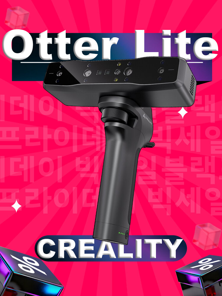 3D сканер Creality CR-Scan Otter Lite, точность 0,05мм, ручная работа, черно-матовый
