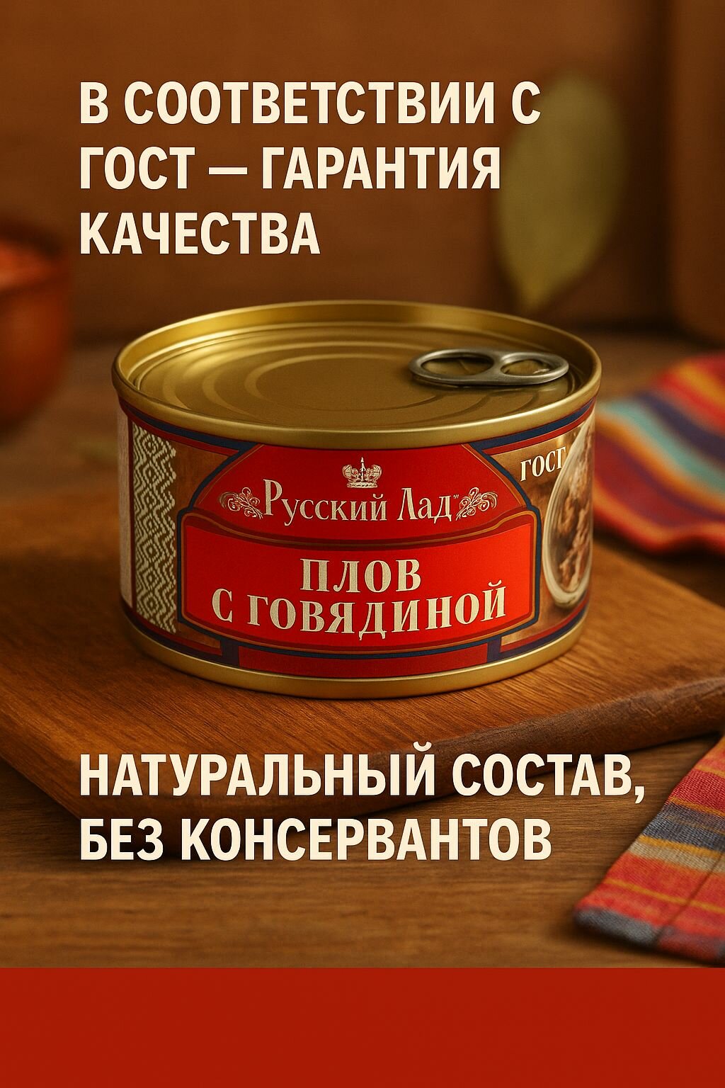 Русский ЛАД Консервы Плов с говядиной по госту, 325 грамм, 1 банка
