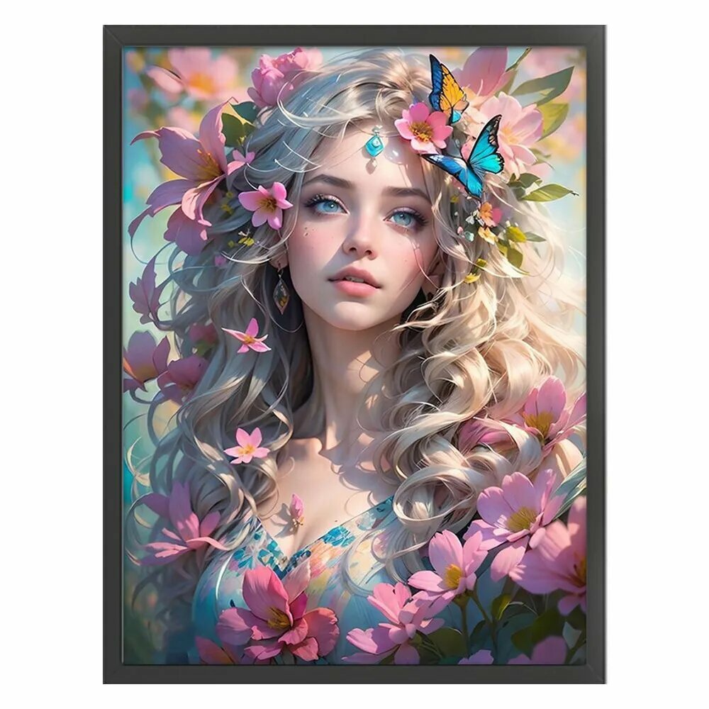 Набор для вышивания крестом с изображением девочки, 3 нити, хлопок，（Рекомендуемые качественные продукты）