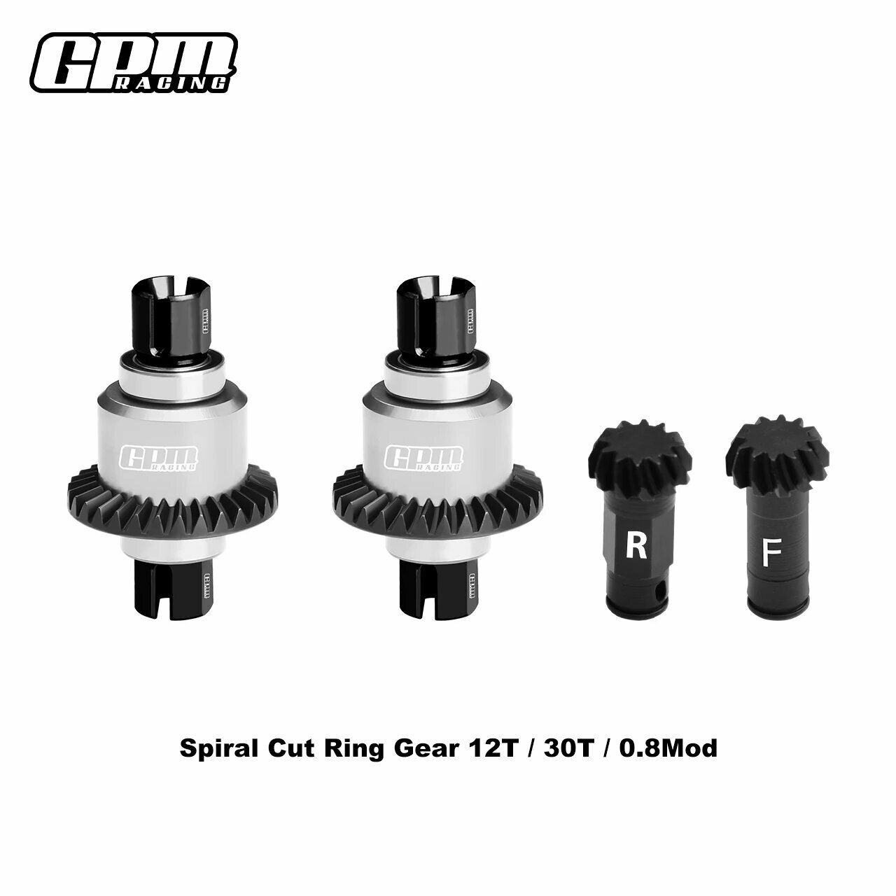 Дифференциал GPM Spiral Cut 12T/30T 0.8Mod Черный/Серебро