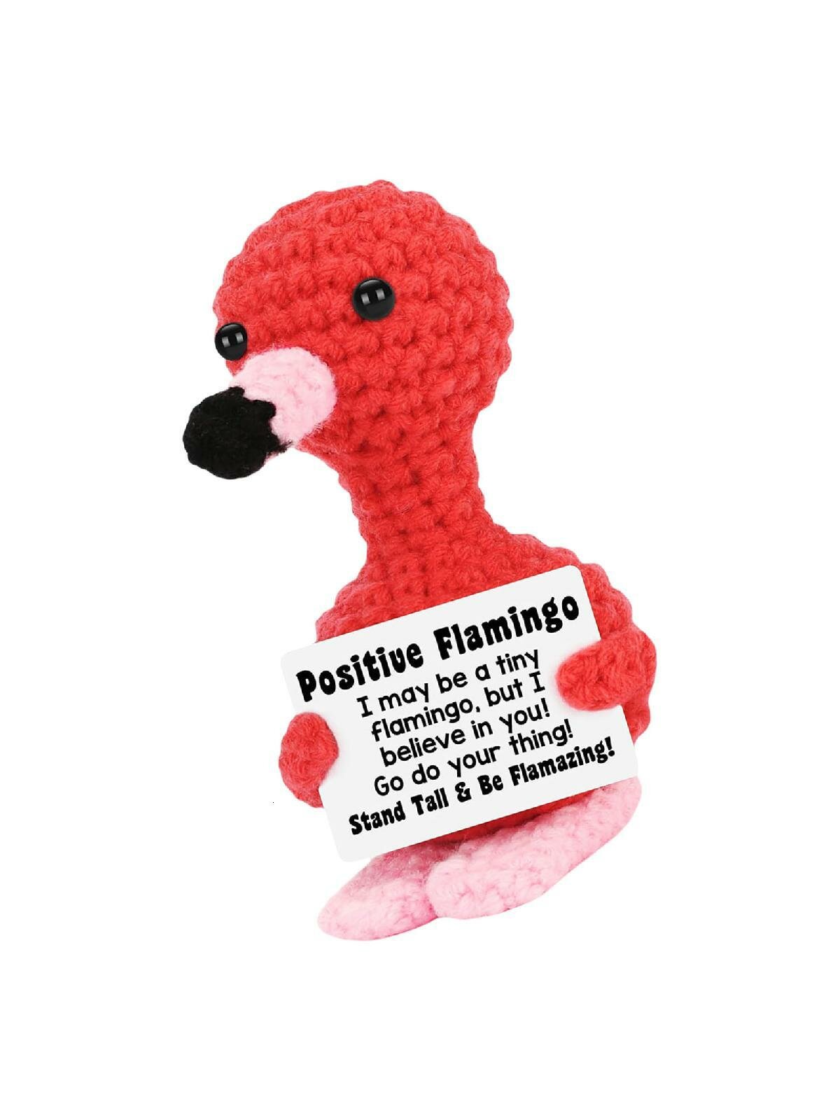 Вязаная крючком Позитивная кукла-фламинго, Безопасная Хлопчатобумажная нить, Вязаное Очаровательное животное, декор для детской, Мотивирующий Подарок для поощрения