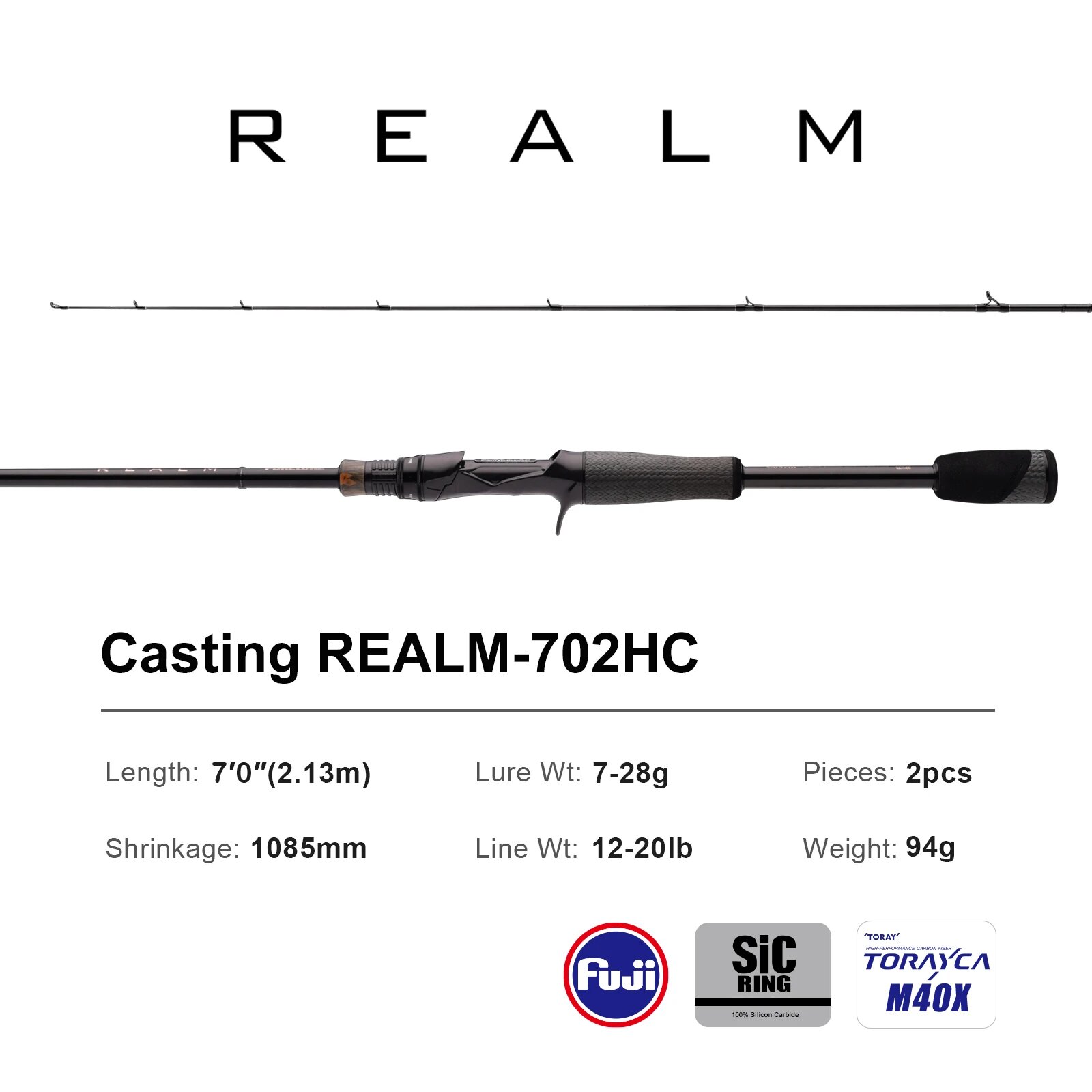 REALM-702HC спиннинговая удочка 7'0" M40X