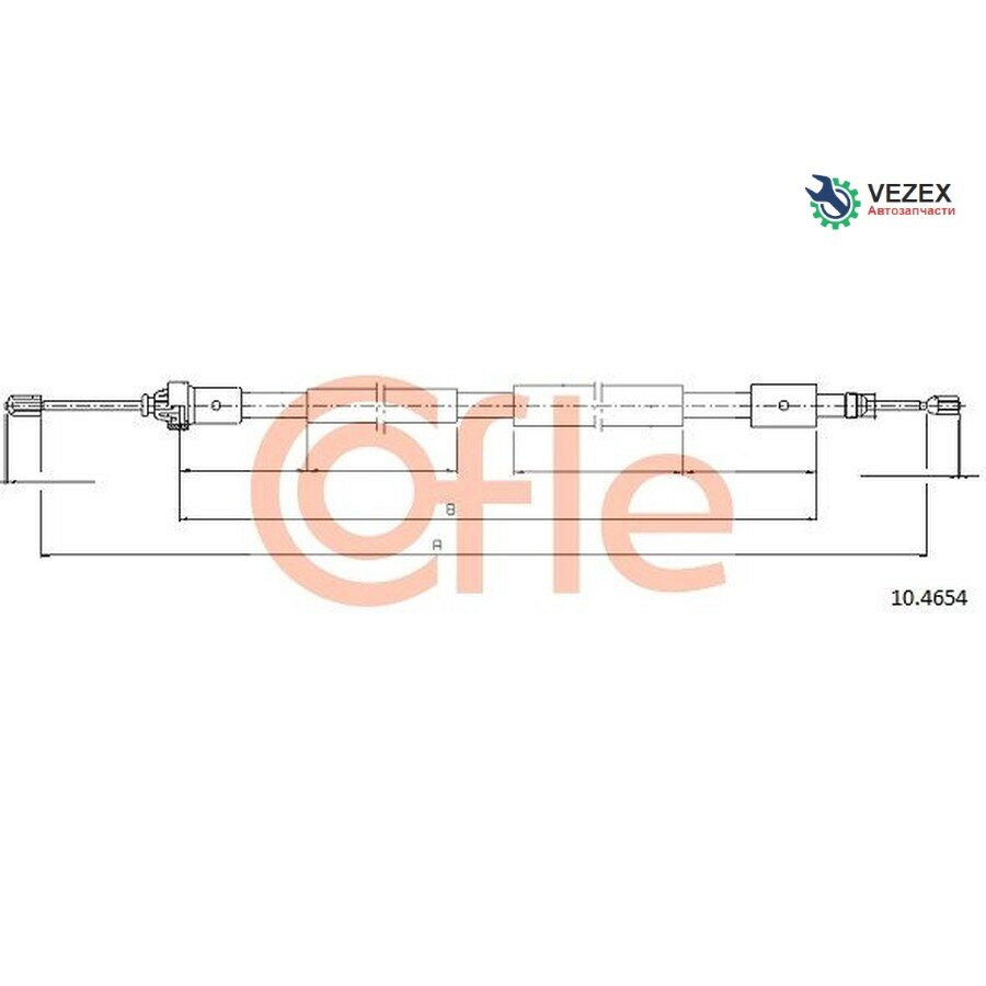 COFLE 92104654 трос ручника л.\ Citroen Xsara Picasso all 00>