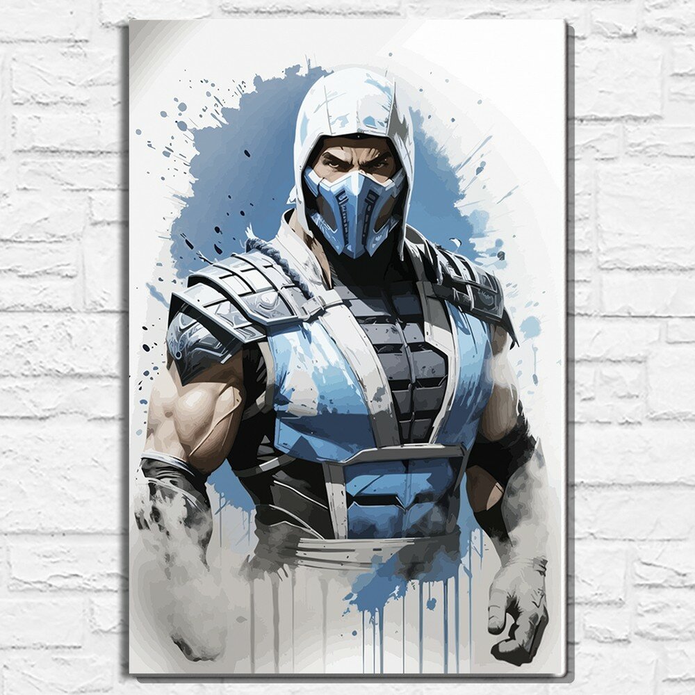 Картина по номерам на холсте игра Mortal Kombat (Саб зиро, Мортал Комбат, PS, XBOX, PC) - 15038 В 60x40