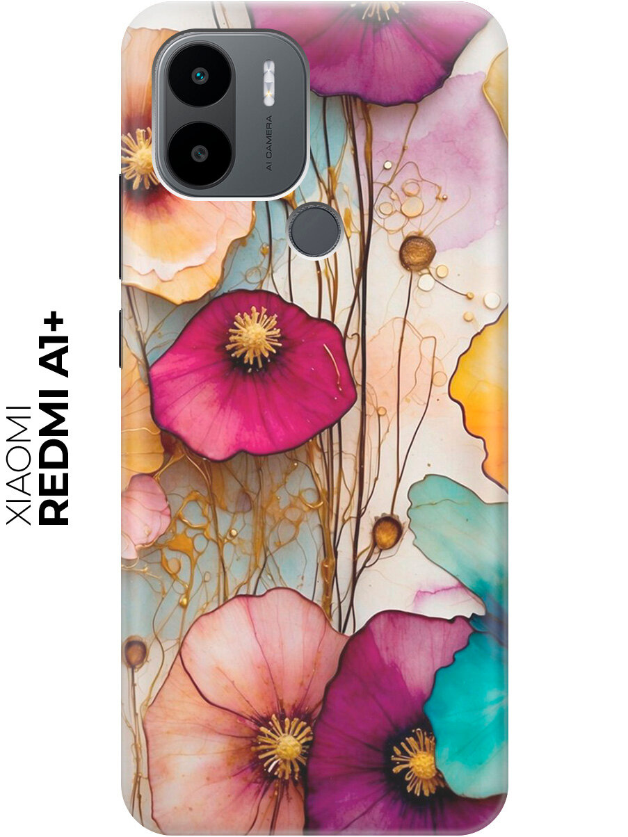 Силиконовый чехол на Xiaomi Redmi A1+ / A2+ / Poco C50 / C51 / Сяоми Редми А1 Плюс / А2 Плюс / Поко С50 / С51 с рисунком "Панно из цветов"