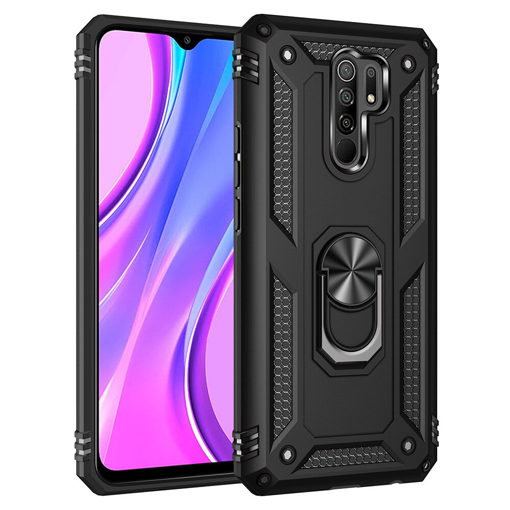 Чехол-бампер MyPads для Xiaomi Redmi 9 противоударный усиленный ударопрочный черный