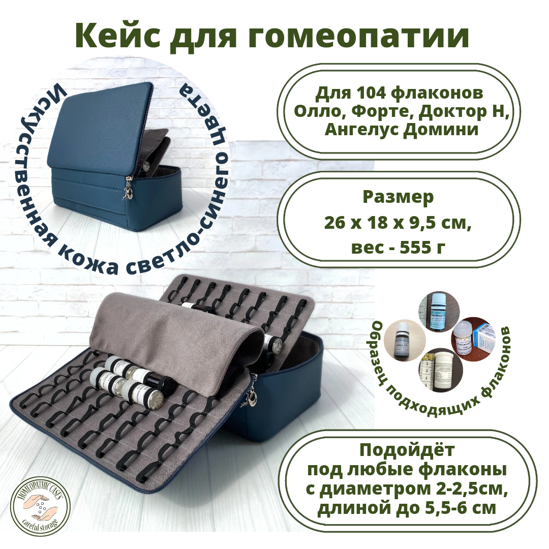Аптечка, пенал, кейс для хранения и транспортировки гомеопатических препаратов от Олло, Форте, Ангелус Домини, Доктор Н на 104 флакона
