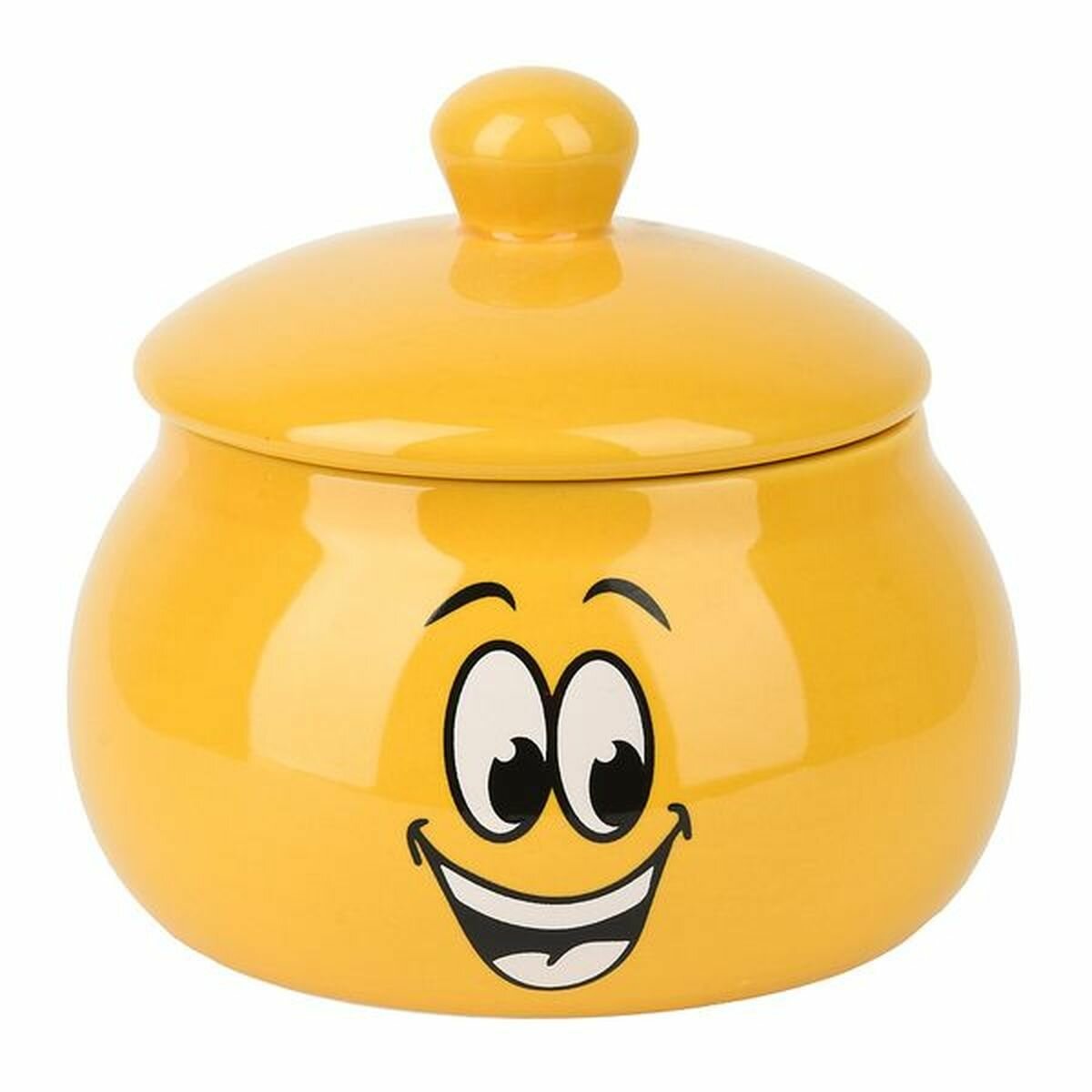 Медовница "Dolomite" 500 мл, желтая керамическая баночка для меда с крышкой