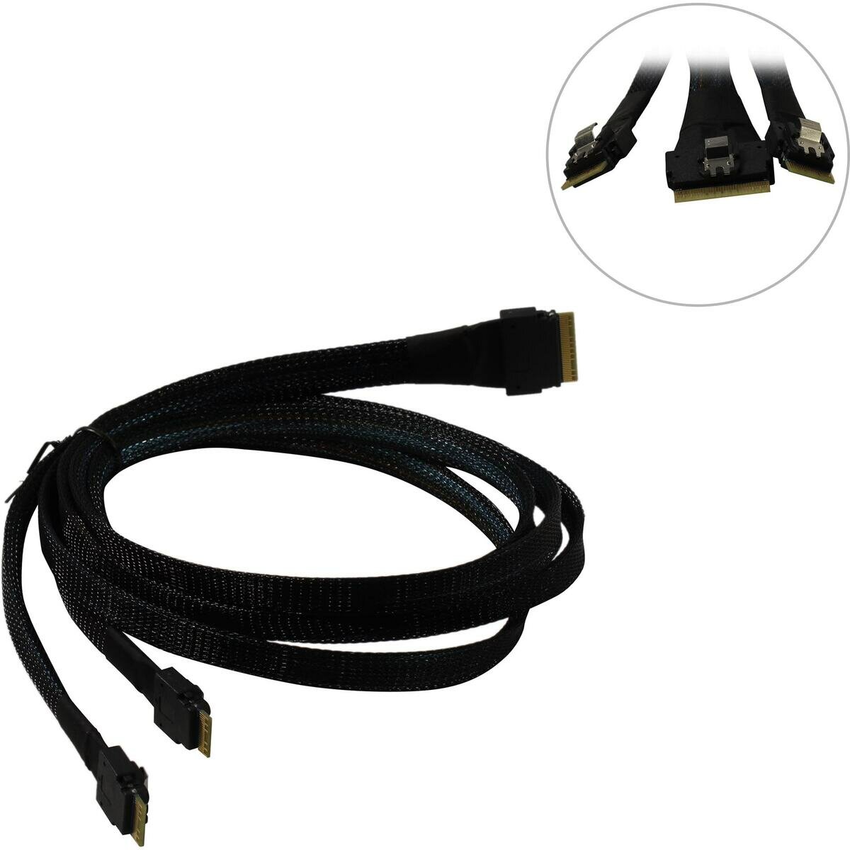 Кабель SFF8654 (x8) -- 2xSFF8654 (x4) 1м (аналог LSI 05-60004-00)