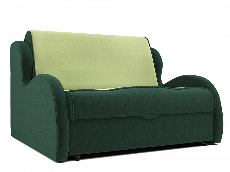 Прямой диван Алан зеленый, аккордеон, 160х102х96 см, с ящиком для белья