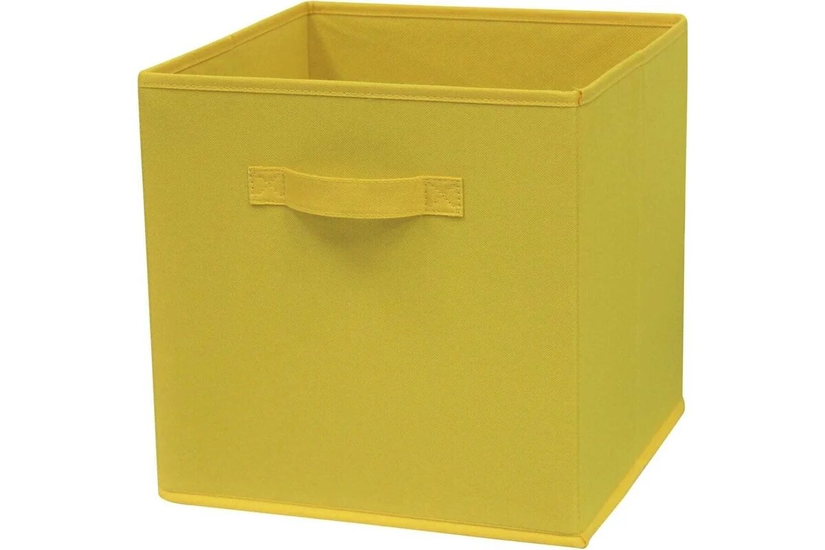 Рыжий кот раскладная коробка с ручкой 28x28x28 см желтая для хранения для дома
