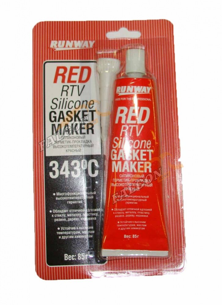 Силиконовый термогерметик, от -62С до 343С, 85 гр. Красный